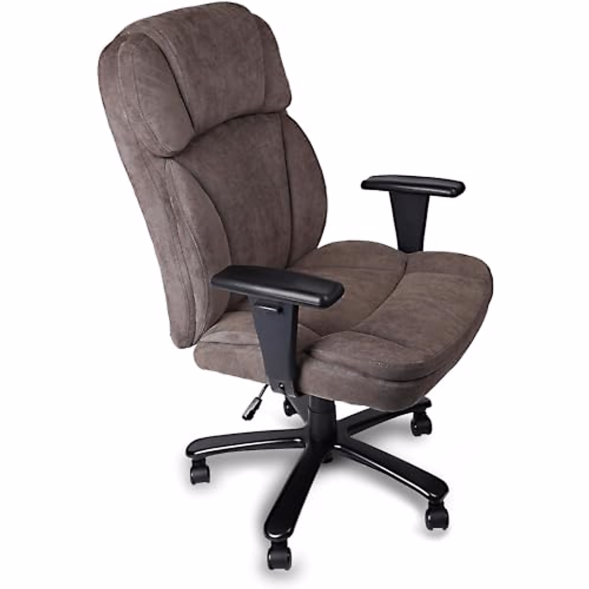 CLATINA Ergonomic Velvet Big and Tall Executive Office Chair with Upholstered Swivel 400lbs High Capacity Adjustable Height Thick Padding Headrest and Armrest for Home (Brown)