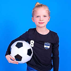 lepni.me T-Shirt for Kids Israel Soccer Shirt with Your Name and Number | Israeli Flag Badge Personalized Jersey | World Cup (7-8 Years Royal-Blue Multi Color)