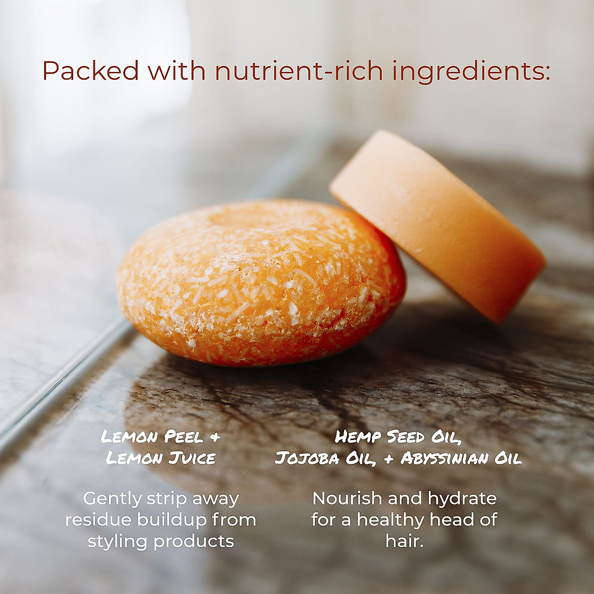 Suds & Co. Solid Shampoo Bar, Zero Waste Shampoo, Natural Shampoo Bar Soap, Sustainable, Eco-Friendly Hair Care - Sunshine, 3.0 Ounce