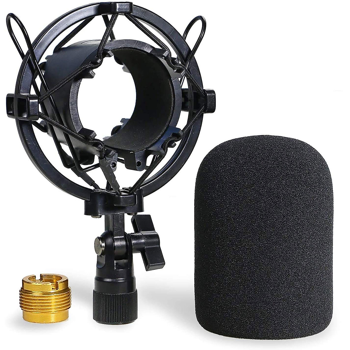 AT2020 Shock Mount with Pop Filter - Foam Windscreen with Microphone Shockmount Reduces Vibration Noise and Blocks Out Plosives for Audio Technica AT2020 AT2035 ATR2500 Condenser Mic by YOUSHARES