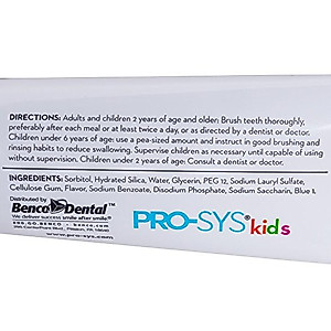 PRO-SYS® Kids Fluoride Free Toothpaste, ADA Accepted, Berry Flavor Toothgel, Dentist Recommended, Pack of 3