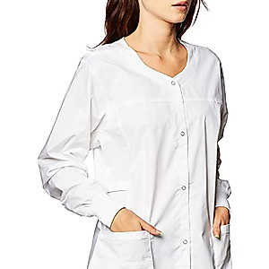 WonderWink Women's Constance Snap Jacket Blazer, True White, Large