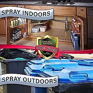 Natural Armor Peppermint Repellent for Mice/Mouse, Rats & Rodents. Natural Spray for Indoor & Outdoor Use Rodent Shield - 128 Fl Oz Gallon Refill, Case of 4