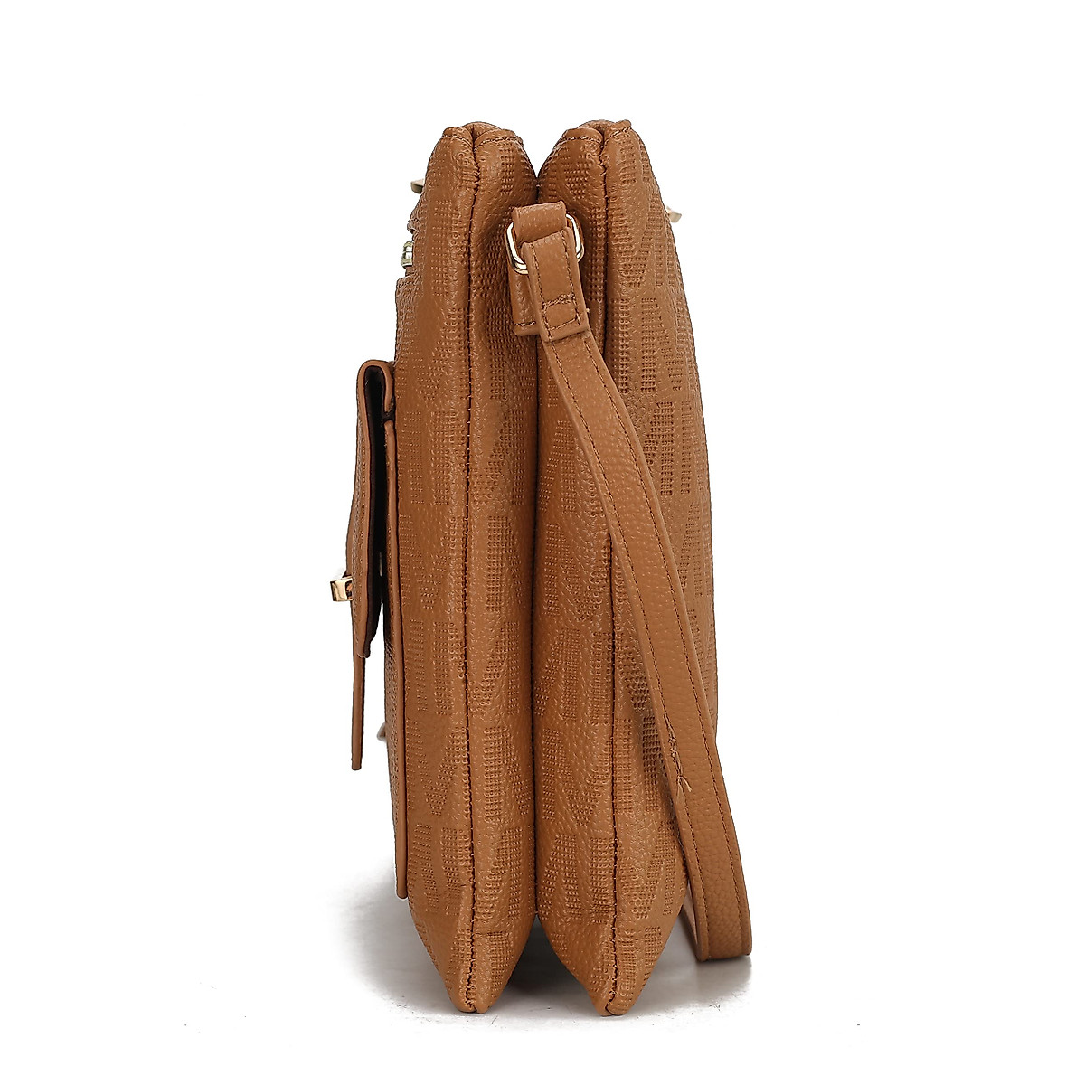 MKF Crossbody Bag for Women – PU Leather Pocketbook Handbag Triple Compartment Messenger Purse – Shoulder Strap