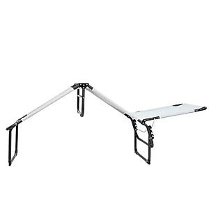 White Beach Lounge Chair for Patio, Beach, Poolside, Camping