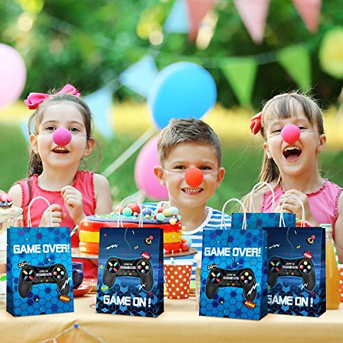 16 Pieces Video Game Party Bags, Gamer Party Favor Goodie Candy Treat Bags with Handle for Kids Boys Video Game Gaming Birthday Party Supplies Decorations