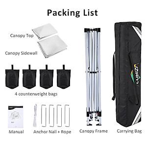 COBlZI 10x10 Pop Up Canopy Tent with 4 Removable Sidewalls，Waterproof Commercial Easy Adjustable Gazebo Tent with Air Vent, 4 Sandbags，4 Stakes & 8 Ropes（Tents for Party/Exhibition,Grey