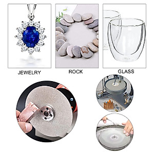 DZQ 6Pcs Diamond Flat Lap Wheel Disc Arbor Hole 8" x 1/2" Abrasive Lap 240 320 600 800 1200 3000 Grit for Cutting or Sanding Stone and Glass