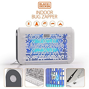 BLACK+DECKER Bug Zapper | Electric UV Insect Killer& Catcher for Flies, Gnats, Mosquitoes, & Other Flying Pests | 6,000 Sq/Ft Coverage for Indoor/Outdoor Use Includes Home, Kitchen & Other Areas