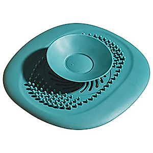 Hair Catcher and Hair Drain Stopper, 2 in 2 Sink Drain Cover, Shower Sink Drain Cover, Plastic Durable Hair Stopper Shower Drain Covers for Shower Bathtub Tub Bathroom Kitchen Sink Green