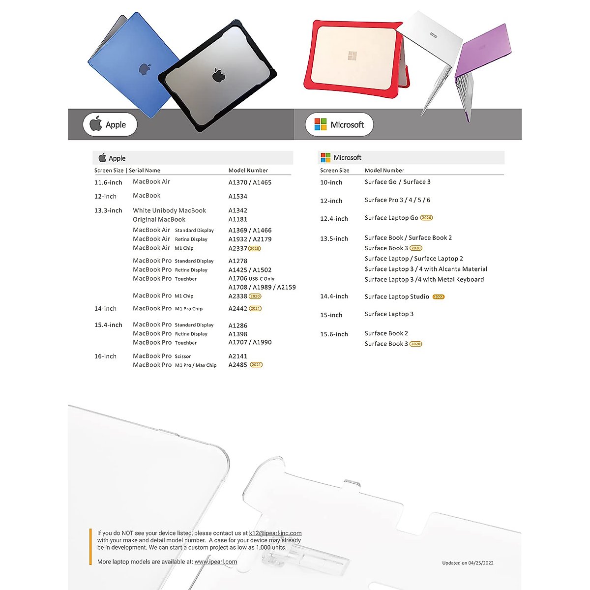 mCover Case Compatible for 2017~2022 15" Microsoft Surface Book 2/3 with Detachable Tablet Display ONLY (NOT Fitting Cheaper Surface Laptop Models) - Clear