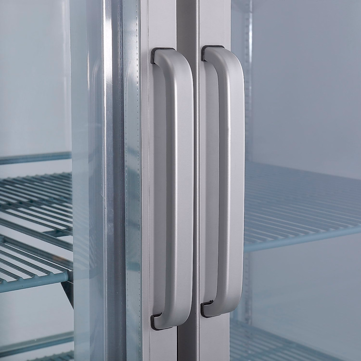 Nexel Reach In Freezer, 2 Glass Doors, 47 Cu. Ft.