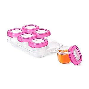 OXO Tot Baby Blocks Freezer Storage Containers, Pink, 2 Ounce Set of 12