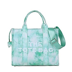 Canvas Tote Bags for Women, Large Tote Purse with Zipper Fashion Shoulder Crossbody Bag Handbag for Work, Travel, School