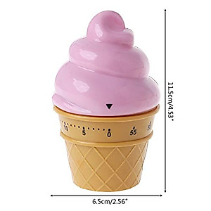 HELYZQ Ice Cream Mechanical Kitchen Timer Cooking Countdown Timer Clock Kitchen Gadgets Tool Kitchen Cooking Timer