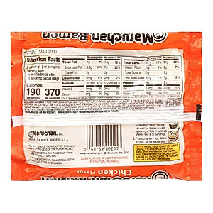 Maruchan Chicken Ramen Flavor Noodle Soup Cooks in 3 minutes, 3 Ounce Packages, 6 total packages (Packaged by Renegade Dimensions)
