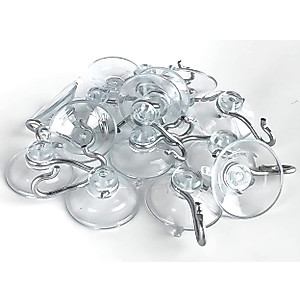 Wis-Sales (16-Pack Mini 3/4 inch Pennsylvania Heavy Duty Suction Cup Hooks for Glass Windows. for Signs Holiday Ornaments Suncatchers