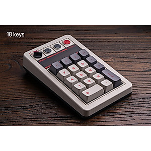 8Bitdo 18 Keys Retro Mechanical Numpad, Supports PC Numpad & Standard Calculator Mode, Hot-swappable, PC Calculator Shortcut Button, Bluetooth/2.4G/Wired Numpad for Windows and Android - N Edition