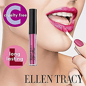 Enchante Ellen Tracy 10 Pc Lip Gloss Collection, Shimmery Lip Glosses for Women and Girls, Long Lasting Lip Gloss Set with Rich Varied Colors, Great Holiday and Birthday Gift