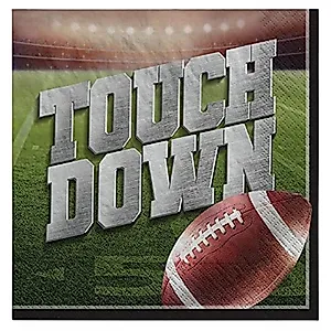 Go Fight Win Football Paper Luncheon Napkins - 6.5" x 6.5" (36 Pcs) - Multicolor Disposable Party Napkins for Sport-Themed Parties & Events