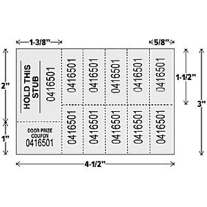Auction Tickets - 500 Sheets - 10 Numbers per Sheet (White)