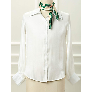 Allegra K 70cm Polka Dots Square Scarf Neck Scarves Kerchief Neckerchief Headband for Women 70 * 70cm/ 27.56 * 27.56 inches(L*W) Green