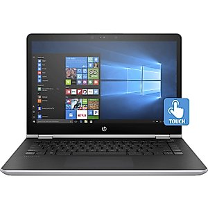 HP Pavilion x360 14-inch Convertible Laptop, Intel Core i5-8250U Processor, 8 GB RAM, 256 GB Solid-State Drive, Windows 10 Home (14-ba110nr, Silver)