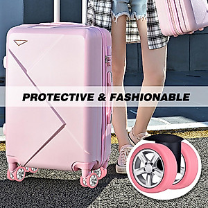 Tobeso-Nuoze Luggage Suitcase Wheels Cover 8 Pack Carry on Luggage Wheels Cover for Dule-Spinner Wheels Luggage Sets (Purple)