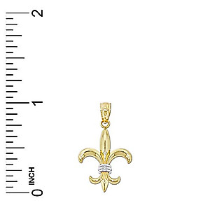 Charm America - Gold Fleur De Lis Charm - 10 Karat Solid Gold Jewelry