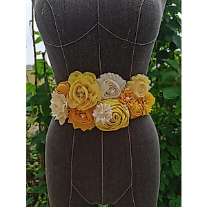 HOSINSECT New Maternity Pregnancy sash for Mom to be Baby Shower sash (Yellow)