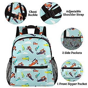 Cartoon Airplane Kids Backpack for Boys Cute Cool Toy Airplane Mini Toddler Backpacks Back to School Bookbag for Nursery Daycare Preschool Kindergarten 12 inch