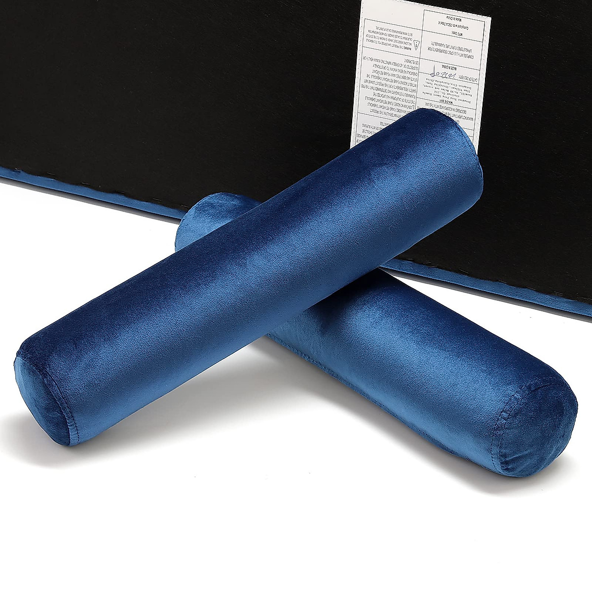 OuchTek 47" Velvet Storage Bench for Bedroom End of Bed Tufted Upholstered Storage Ottoman Bench Modern Long Storage Benches with Seating and 2 Pillows for Foot of Bed Navy Blue