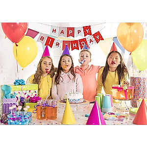 Birthday Banner Red White Happy Birthday Party Decorations Birthday Supplies