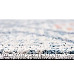Unique Loom Aramis Collection Area Rug - Kavi (6' 1" x 9' Rectangle, Blue/ Ivory)