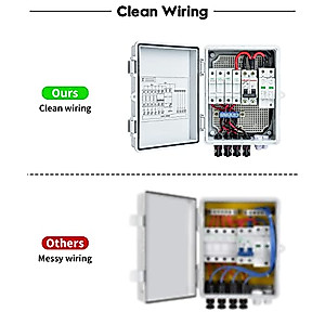 Solar Combiner Box, Briidea PV Combiner Box 4 String with 10A Circuit Breakers & Lightning Arreste for Solar Panels, IP 65 Waterproof