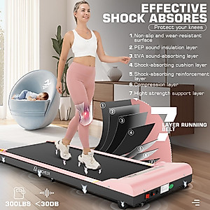 300lbs Weight Capacity Walking Pad, ANCHEER 2.5HP Under Desk Treadmill with Remote Control, Compact Electric Treadmill for Home/Gym/Office with LED Screen, Ultra-Quiet/Installation-Free