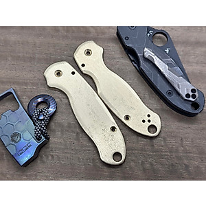 Stone washed BRASS Scales for Spyderco Para 3