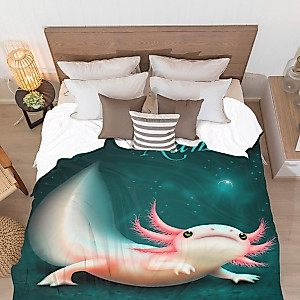 Custom Blanket with Name Text Personalized Cute Axolotl Soft Flannel Throw Blanket for Boys Girls Child Funny Gifts 60"x50"for Teenager