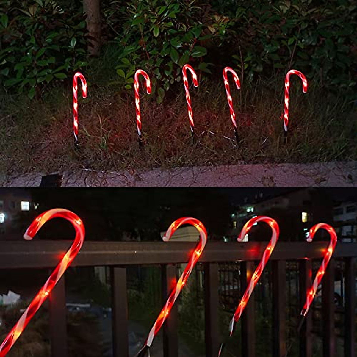CHIHUOBANG Led Christmas Candy Cane Lights Set Solar Panel or Battery Powered Stake Light for Home Garden Passage Courtyard Decoration Outdoor Lawn Lamp led Christmas Candy Cane Light