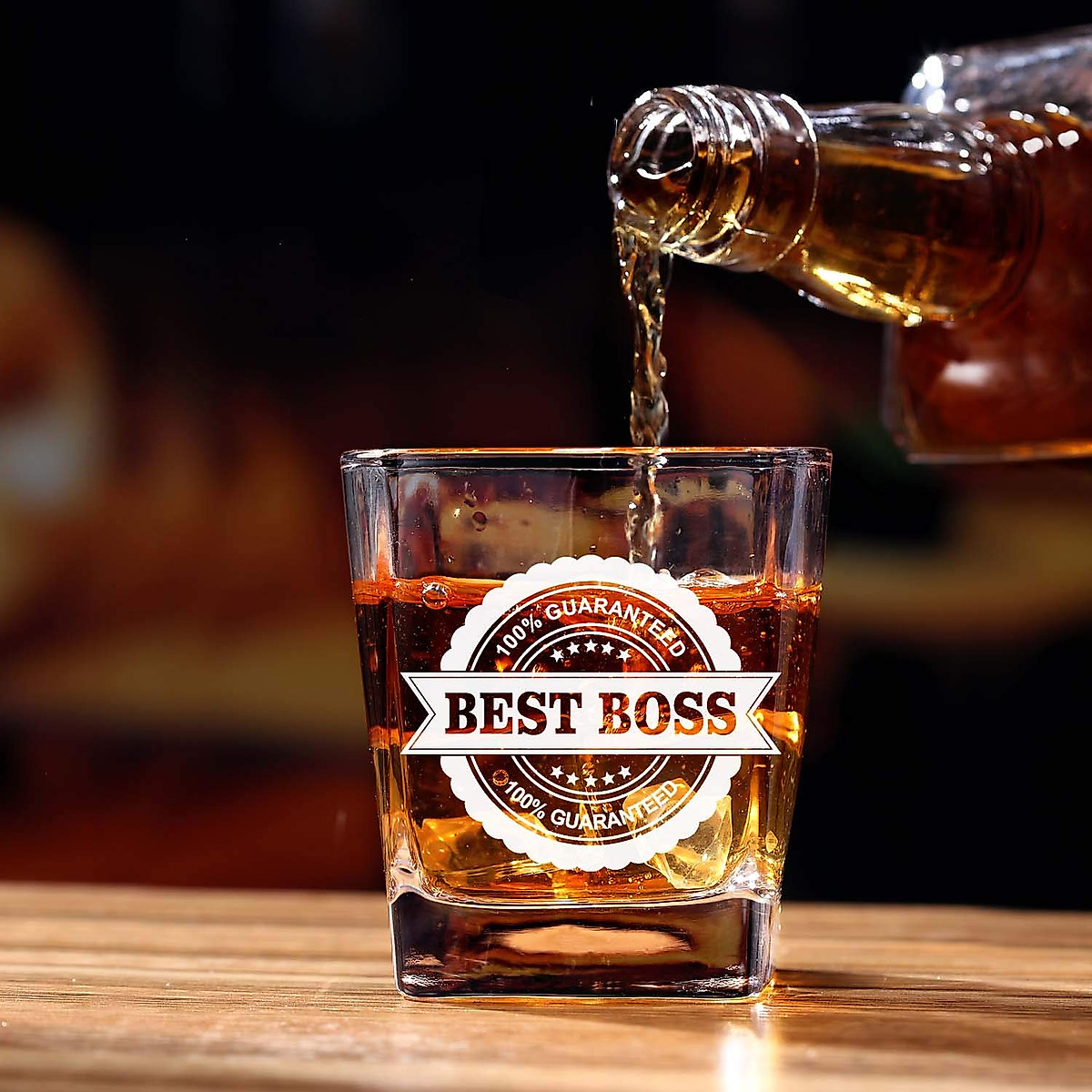 Onebttl Boss Gifts for Men, Whiskey Glass, Old Fashioned Glass, Rocks Glass, Perfect Boss Idea for Men/Male in Boss Day, Birthday, Christmas, Appreciation, Office-BEST