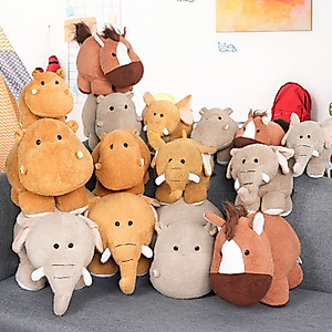 B-CREATOR Hippo Stuffed Animals Zoo - (Small, Gray) Soft Hippopotamus Plush Toys Gifts for Baby Boys and Girls