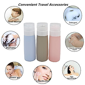 Cinlitek 10Pack Leakproof Silicone Travel Bottles,TSA-Approved Travel Toiletry Bottles for Shampoo Lotion Body Wash-Essential Travel Accessories, Travel Sized Containers for Toiletries