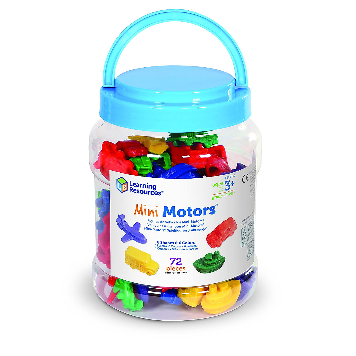 Learning Resources Mini Motors Counting and Sorting Fun Set - 72 Pieces, Ages 3+ Car Counters for Kids, Preschool Math Counters, Math for Preschoolers