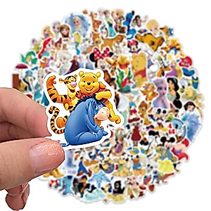 Mixed Cartoon Stickers,Cute Princess Stickers 100 Pcs Vinyl Cute Cartoon Character Stickers Trendy Sticker for Laptop Computer Phone Water Bottle Guitar, Waterproof Animation Decal Gifts for Kids Teen Adults