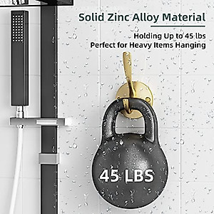 ZUONAI Rose Gold Hooks 4 Pack Brushed Gold Wall Hooks Heavy Duty Metal Coat Hooks for Hanging Coats and Hat Hooks Wall Mounted Towel Hooks for Bathrooms Clothing Hooks for Bedroom Double Hooks