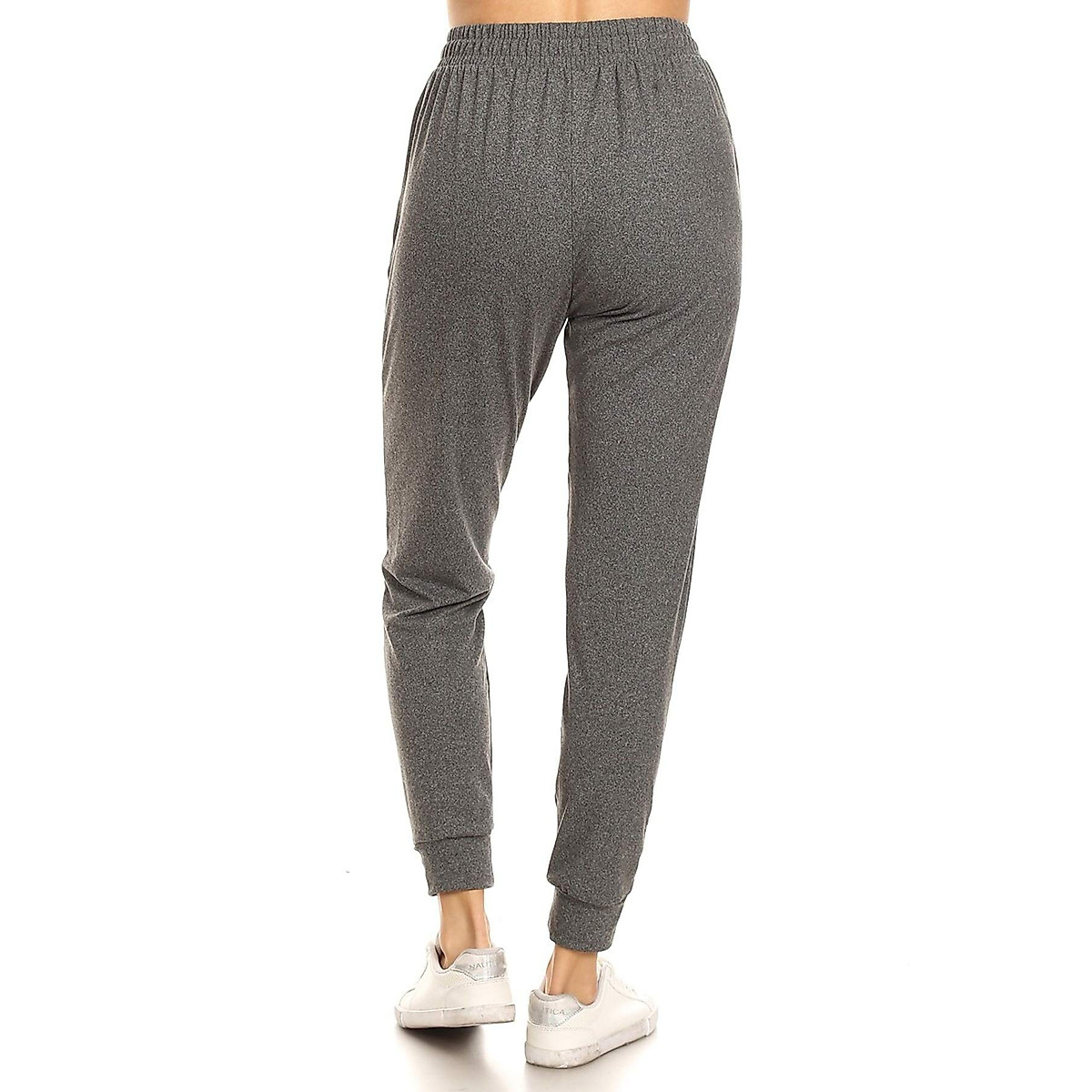 Leggings Depot Womens Relaxed fit Jogger Pants - Track Cuff Sweatpants with Pockets, Heather Charcoal, 2X