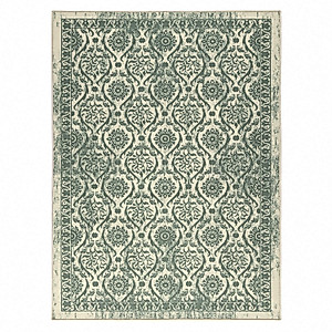 Antep Rugs Alfombras Non-Skid (Non-Slip) 8x10 Rubber Backing Floral Geometric Low Profile Pile Indoor Area Rugs (Dark Green, 7'10" x 10')
