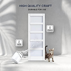 EaseLife 30in x 84in Glass Barn Door,Solid LVL Wood Covered with Water-Proof & Scratch-Resistant PVC Surface,DIY Assembly,5-Panel Glass,White