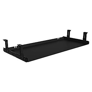 FRMSAET Under Desk Keyboard Tray Heavy-Duty All-Metal Material 20/24/30 inches Platform Computer Drawer Organizer Home Office Kitchen Bedroom Garage Storage Tool - Easy to Install.(30 inches, Black)