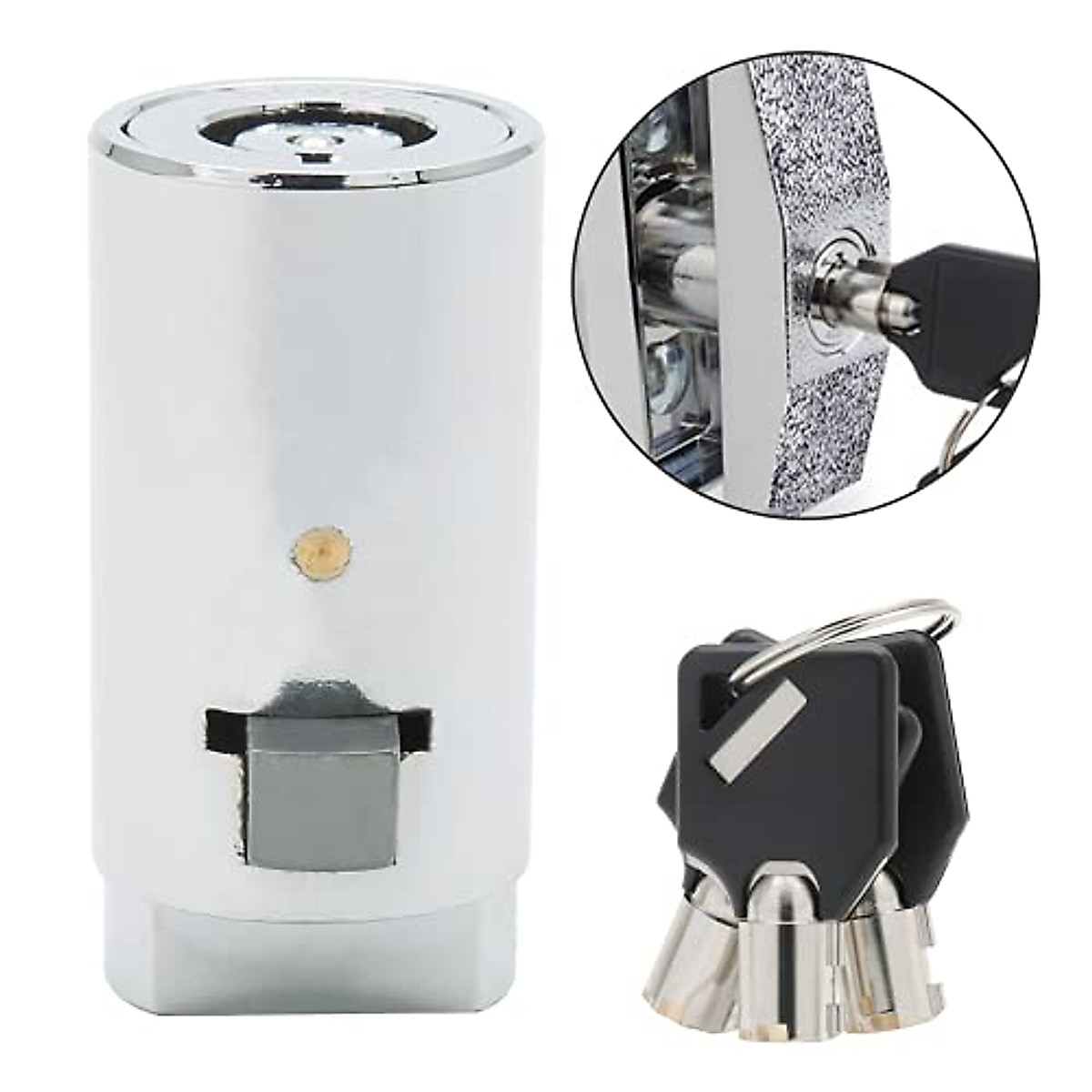 Qjaiune Universal Vending Machine Lock and Key, Soda Machine Lock with Tubular Keyway, Snack Machine Lock Candy Machine Lock Replacement for Coke Machine, Gumball Machine (Keyed Alike)